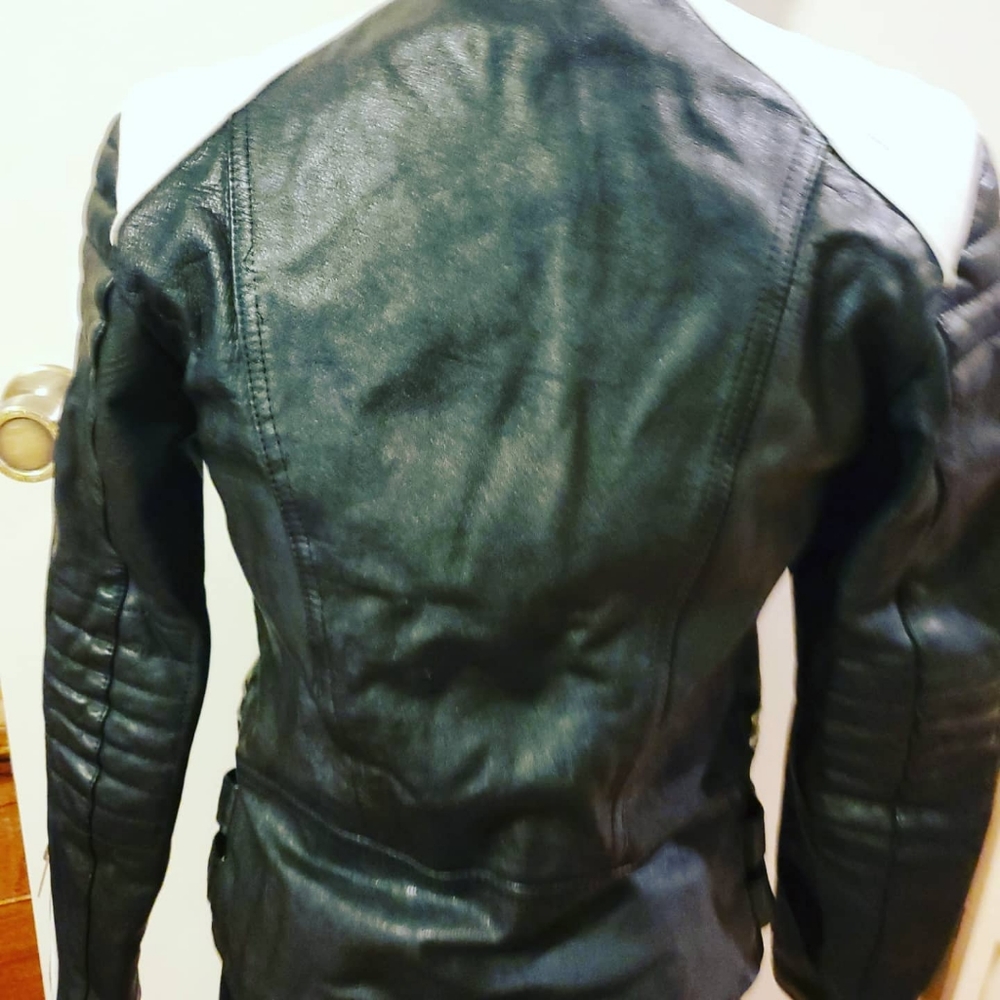 1970s Echtes Leder Motorcycle Leather Jacket - Gem